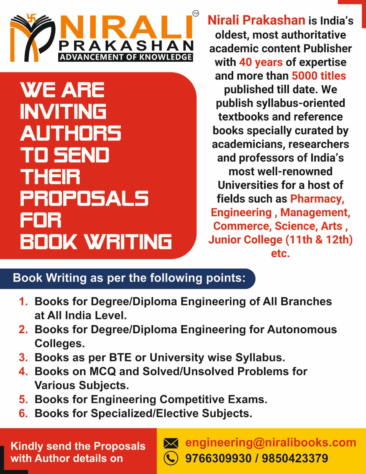 Publish books with Nirali Prakashan | Pragationline.com