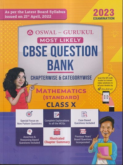 OSWAL-GURUKUL MOST LIKELY CBSE QUESTION BANK (CHAPTERWISE & CATEGORYWISE) MATHEMATICS (STANDARD ...