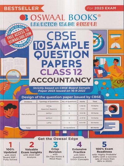CBSE 10 SAMPLE QUESTION PAPERS CLASS- 12 ACCOUNTANCY 2023 | OSWAAL ...