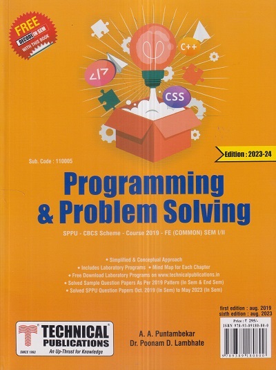 PROGRAMMING & PROBLEM SOLVING (FE Common Sem-I/II) SPPU | A.A ...